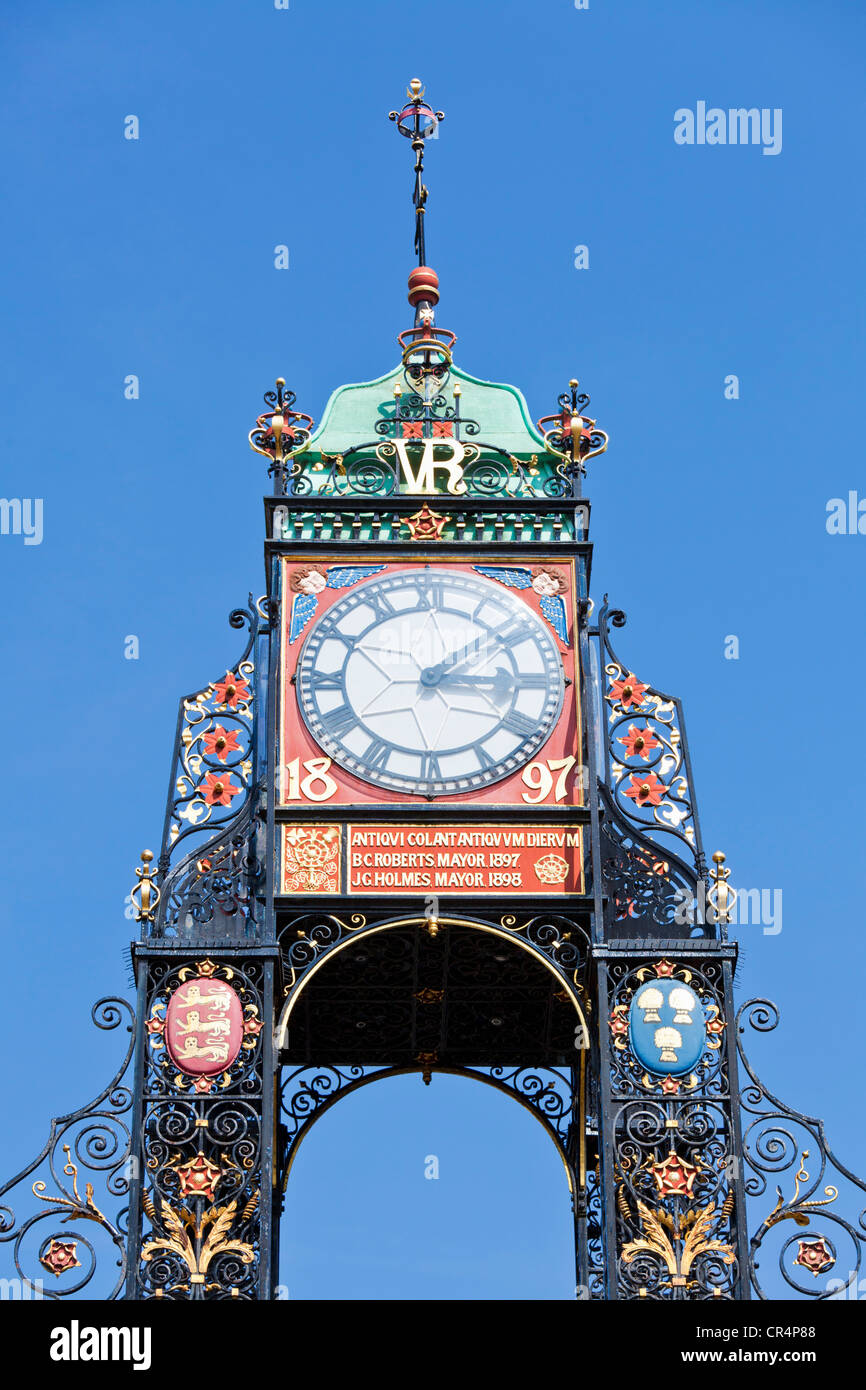 Eastgate Clock in Chester Cheshire England UK GB EU Europe Stock Photo ...