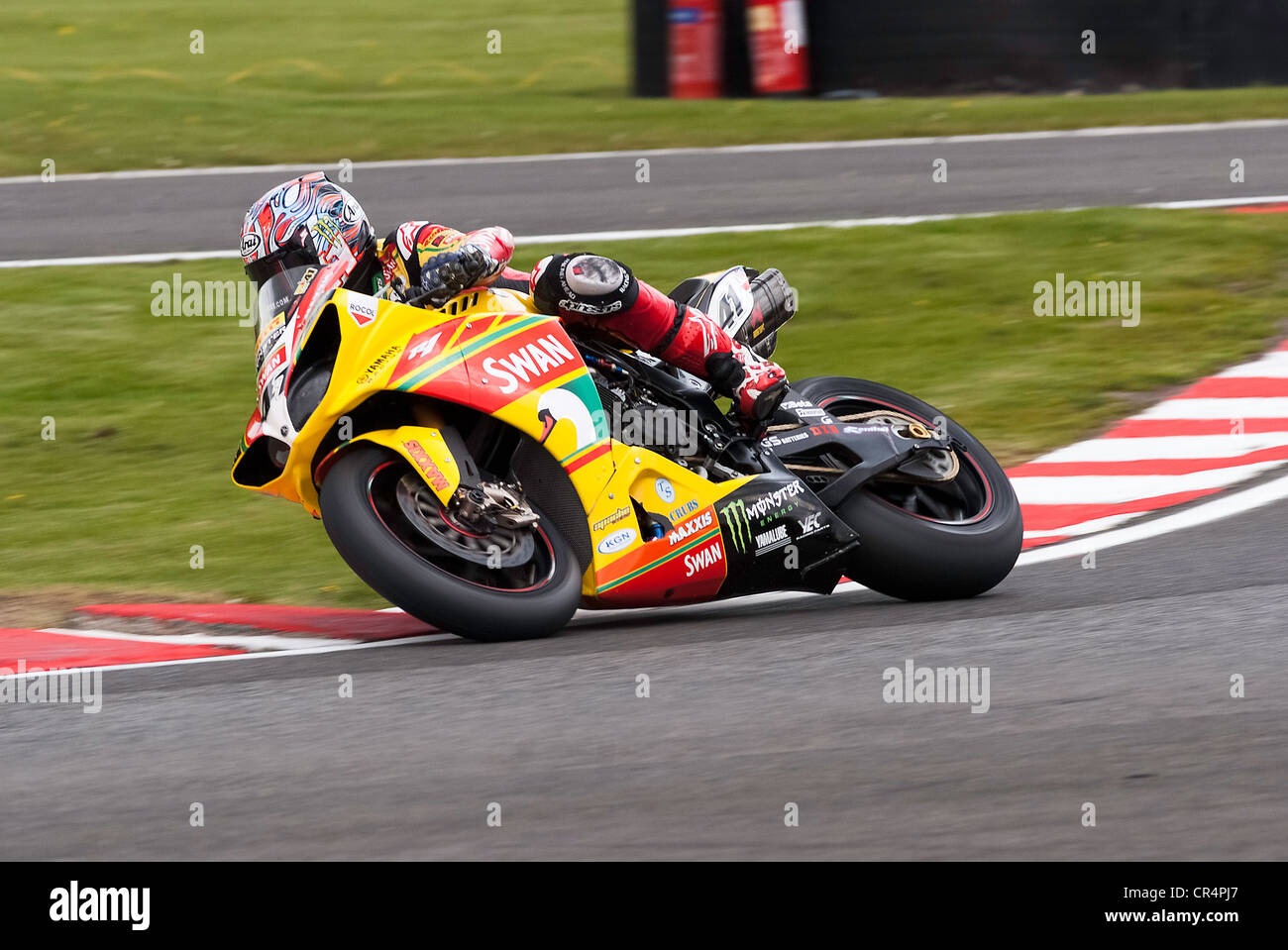 Racing Motorcycle in the British Superbikes BSB Race Meeting at Oulton ...