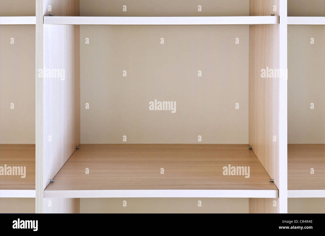 empty wooden shelf on the department store Stock Photo - Alamy