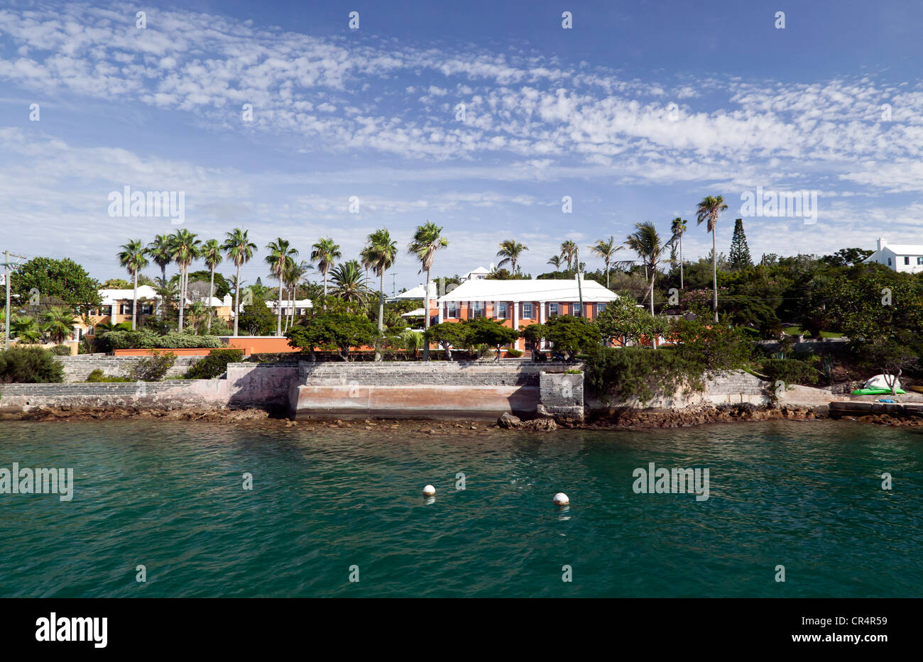 Typical waterside House, on Harbour Road, Warwick Parish, Bermuda Stock ...