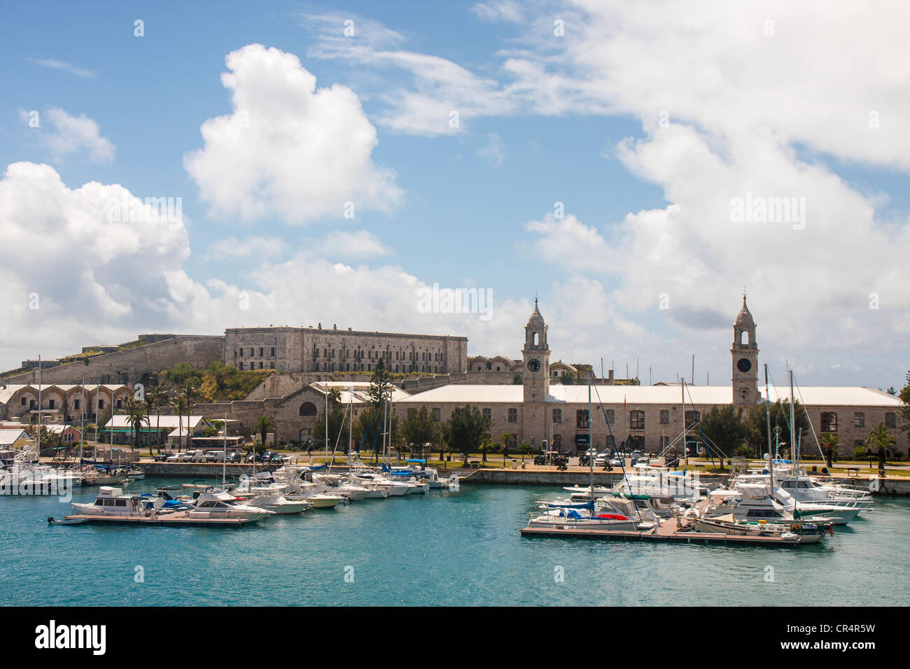 Marina full of luxury yachts in the harbor at the old Naval Dockyard in ...