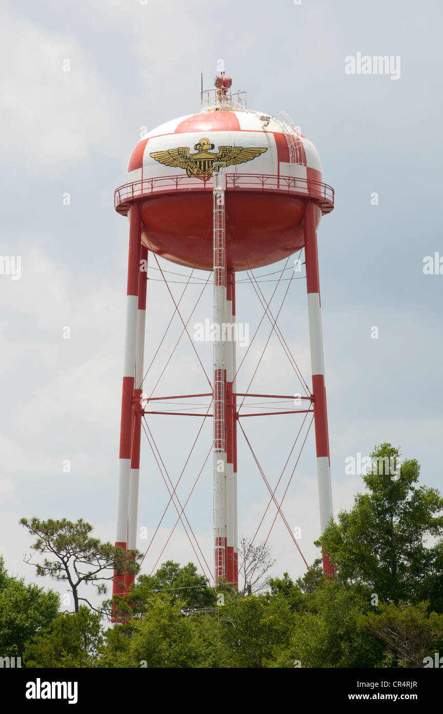 Water tower with the insignia of Naval Air Station Pensacola Florida ...
