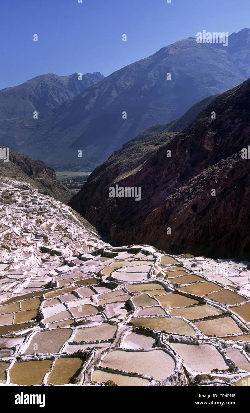 Salinas Salt pans. Sacred Valley, Cuzco Department, Peru Stock Photo ...