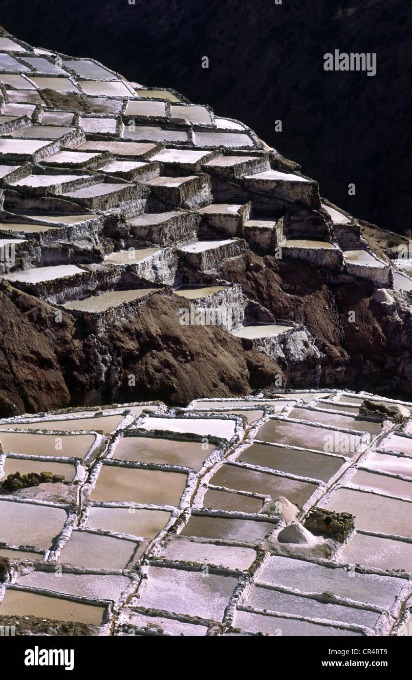 Salinas Salt pans. Sacred Valley, Cuzco Department, Peru Stock Photo ...