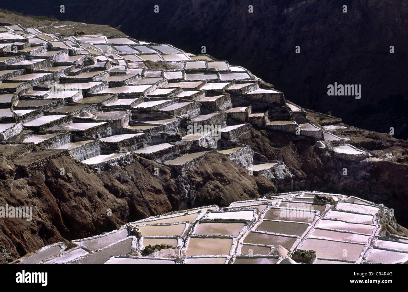 Salinas Salt pans. Sacred Valley, Cuzco Department, Peru Stock Photo ...