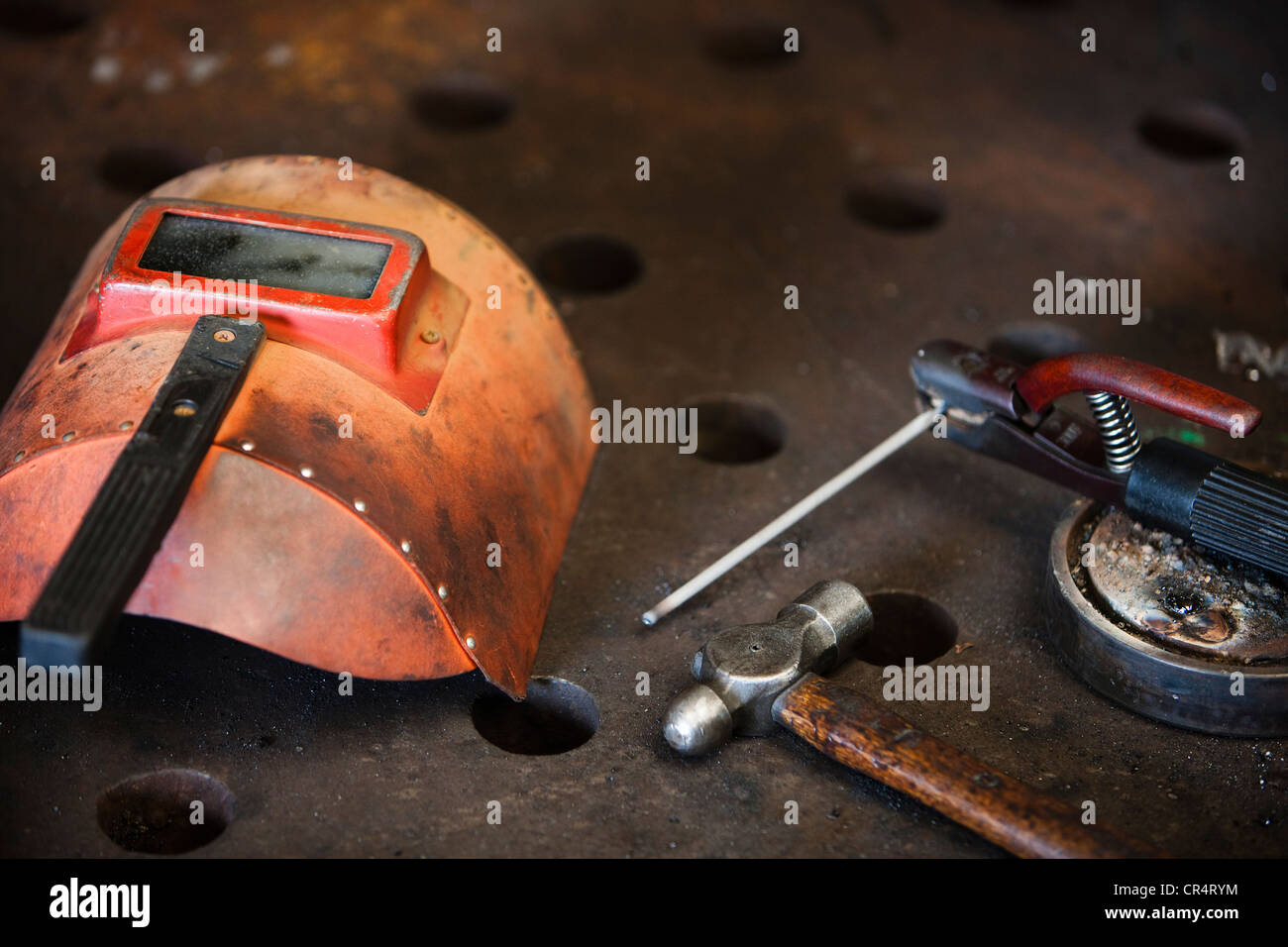 Welding Mask and Tools Stock Photo - Alamy