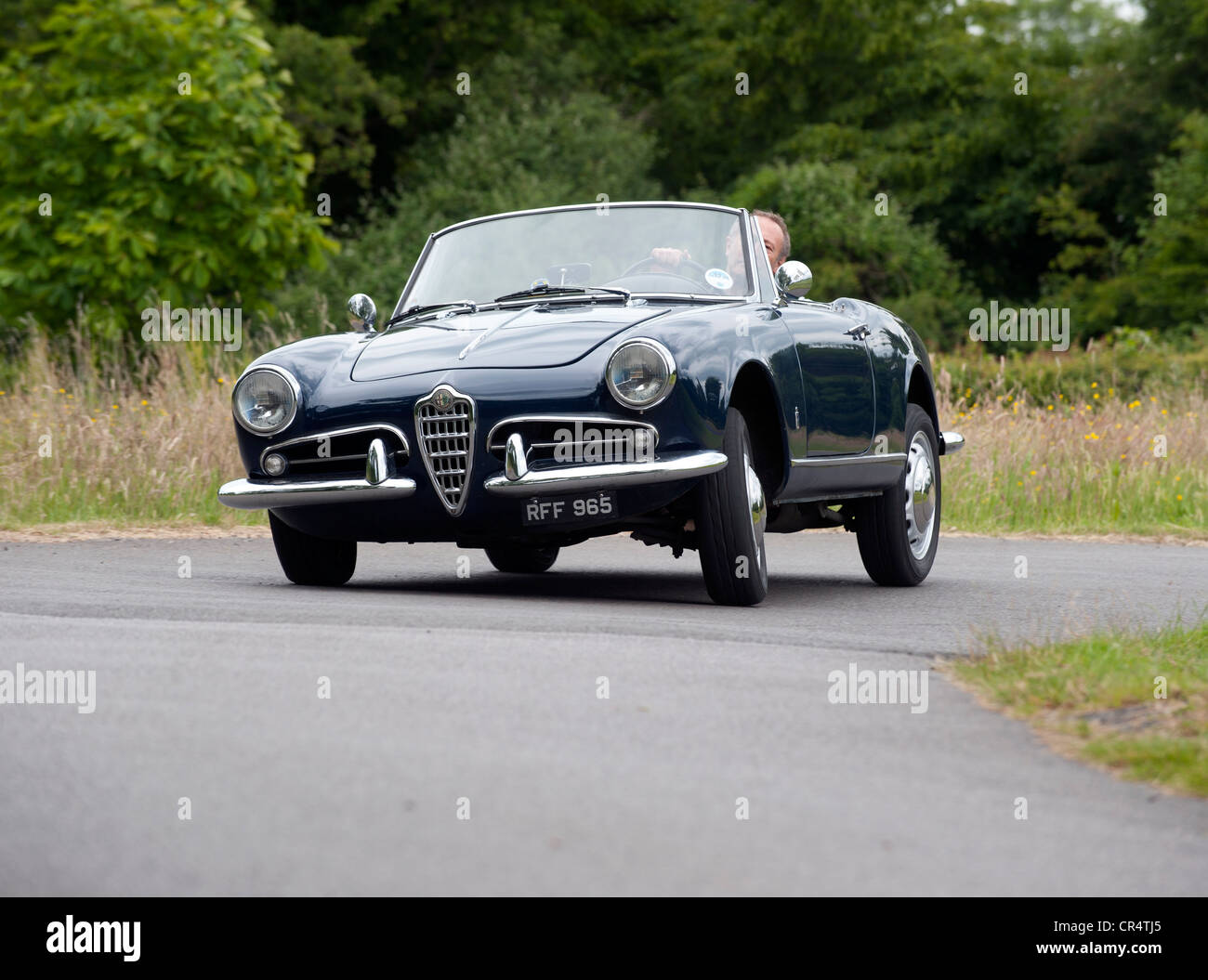 Alfa Romeo Giulietta Spider convertible Italian sports car cornering ...