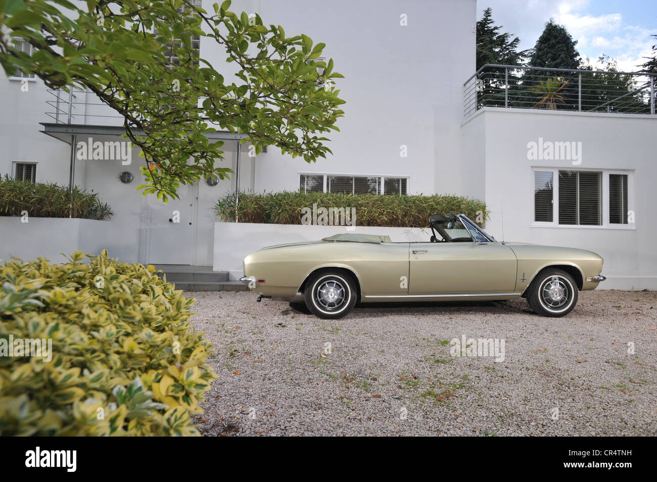 Chevrolet Corvair convertible classic American rear engine car in front ...
