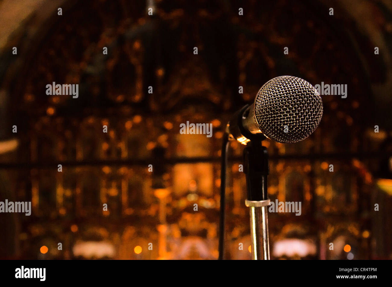 Mic in the church Stock Photo - Alamy