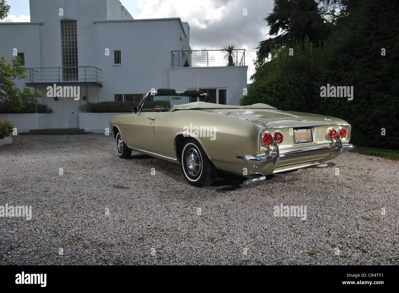 Chevrolet Corvair convertible classic American rear engine car in front ...