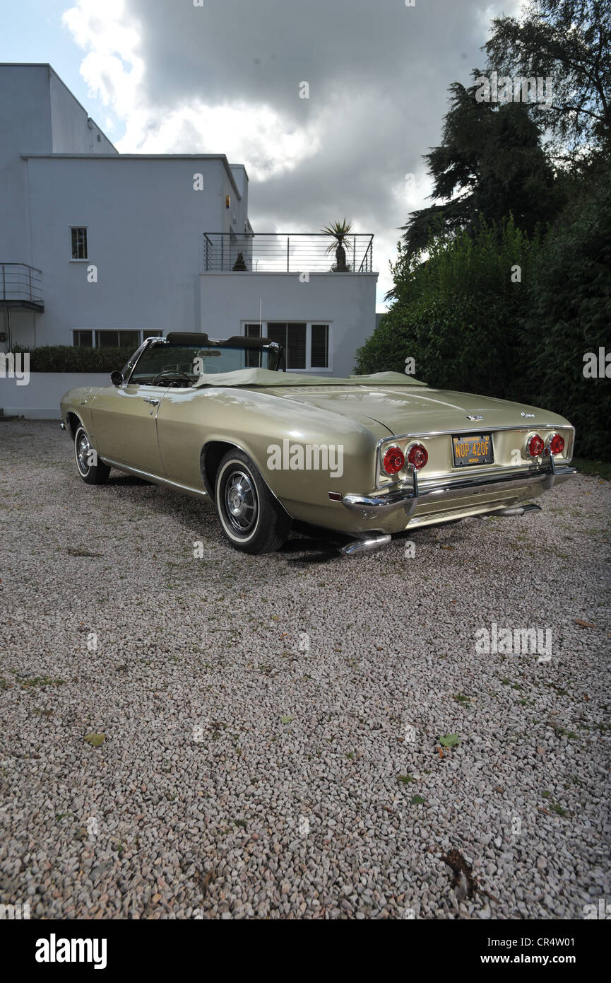 Chevrolet Corvair convertible classic American rear engine car in front ...