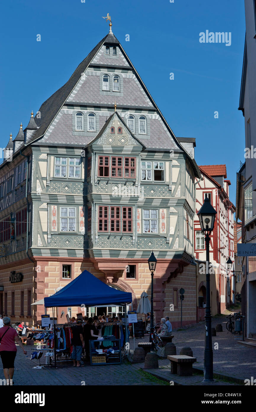 Hotel zum Riesen, half timbered houses, Miltenberg, Lower Frankonia ...