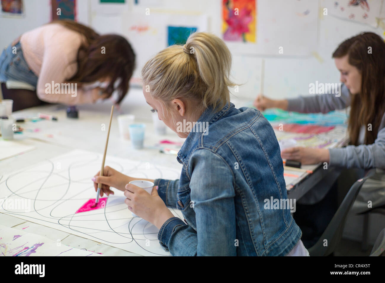 Students attending art class to improve there skills, with a view to ...