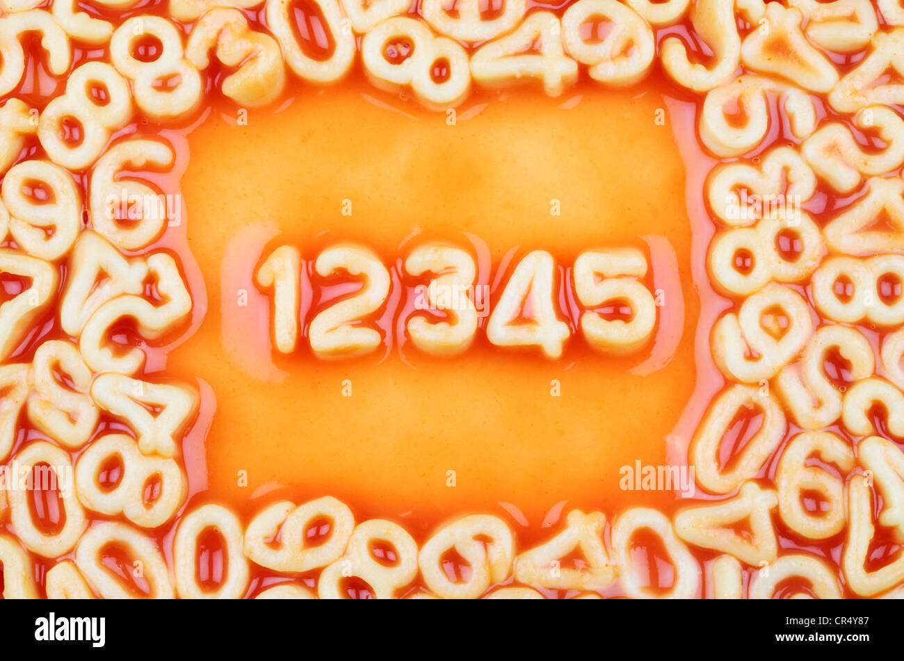Numbers 12345 in Spaghetti Stock Photo - Alamy
