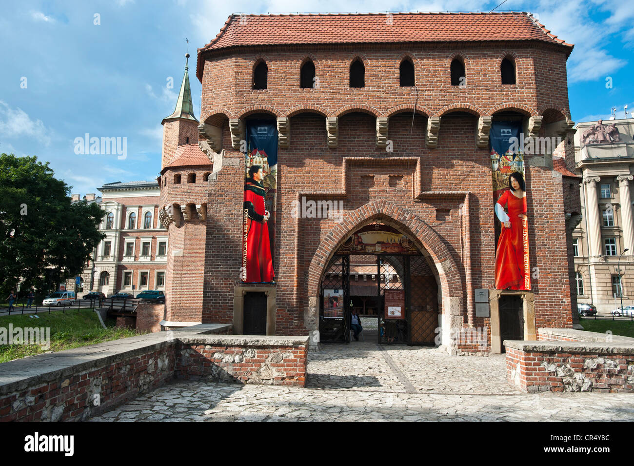 Kraków barbican city gate, UNESCO World Heritage Site, Krakow ...