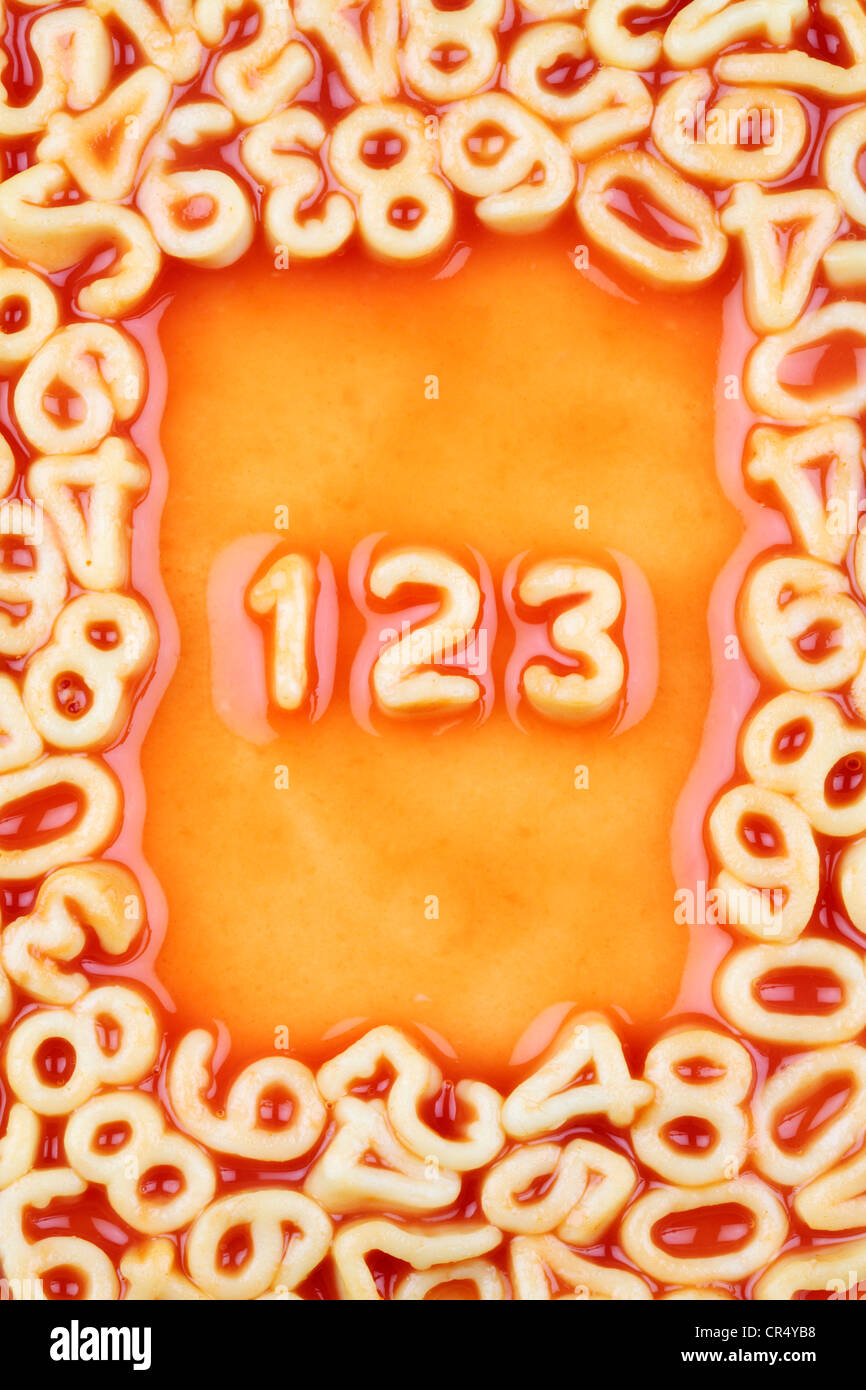 Number One, Two and Three in Pasta Stock Photo - Alamy