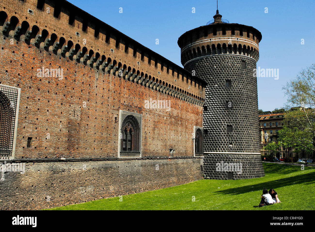 Italy Lombardy Milan Castello Sforzesco Sforza Castle built in 15th ...