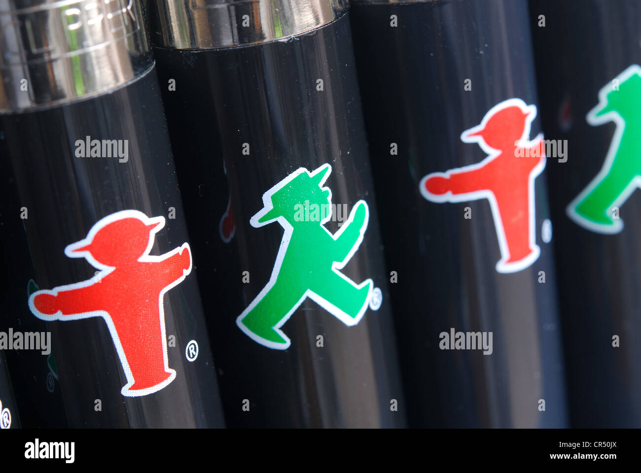 BERLIN, GERMANY. Ampelmann lighters from the Ampelmann Galerie shop ...