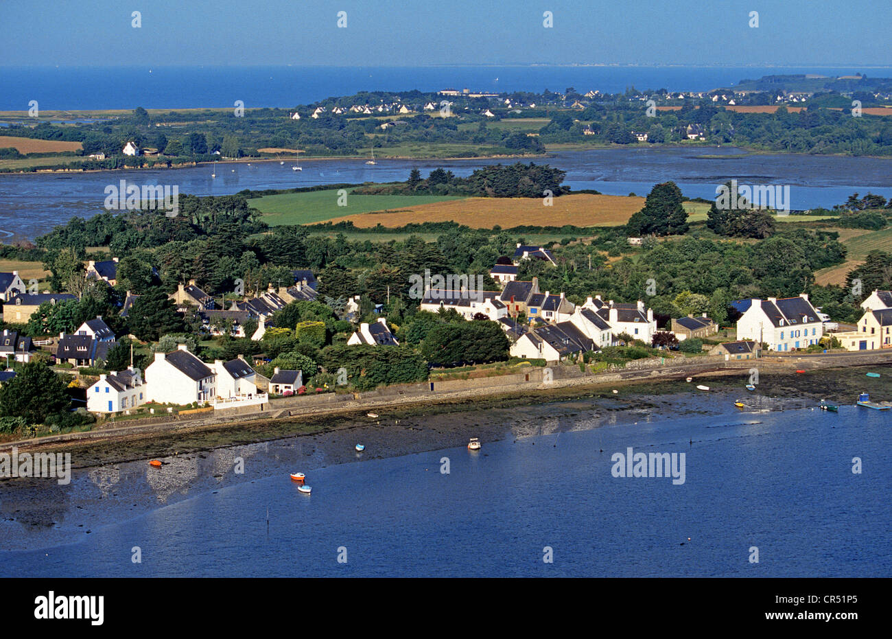 France, Morbihan, Gulf of Morbihan, le Logeo (aerial view Stock Photo ...
