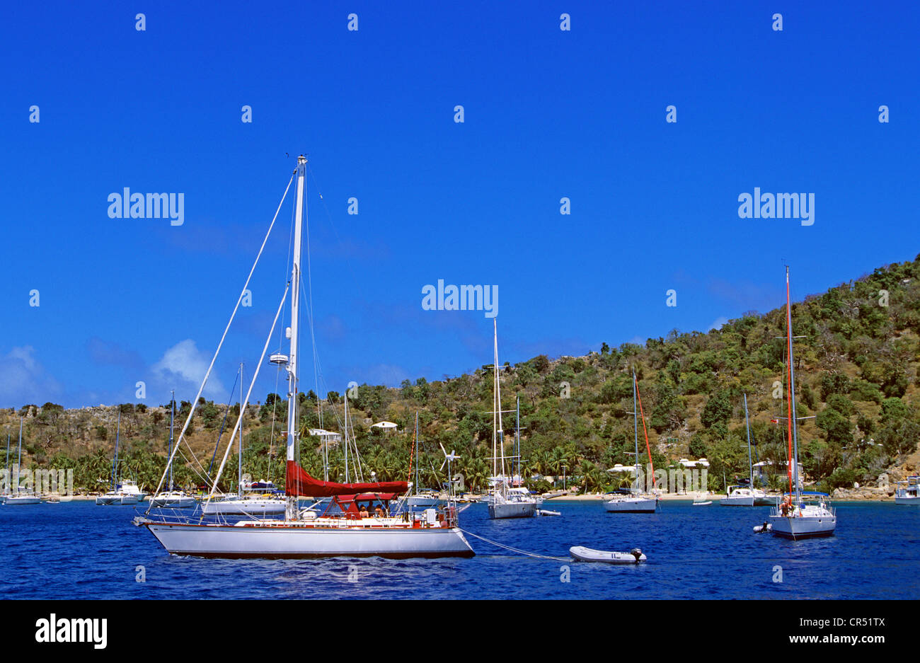 United Kingdom, British Virgin Islands, Tortola Island, Parhan town ...