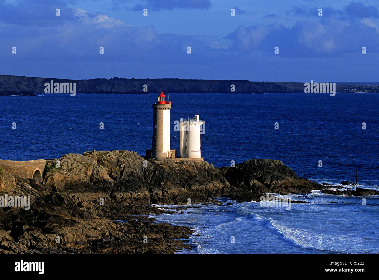France, Finistere, Iroise Sea, Brest, lighthouse of Petit Minou at the ...