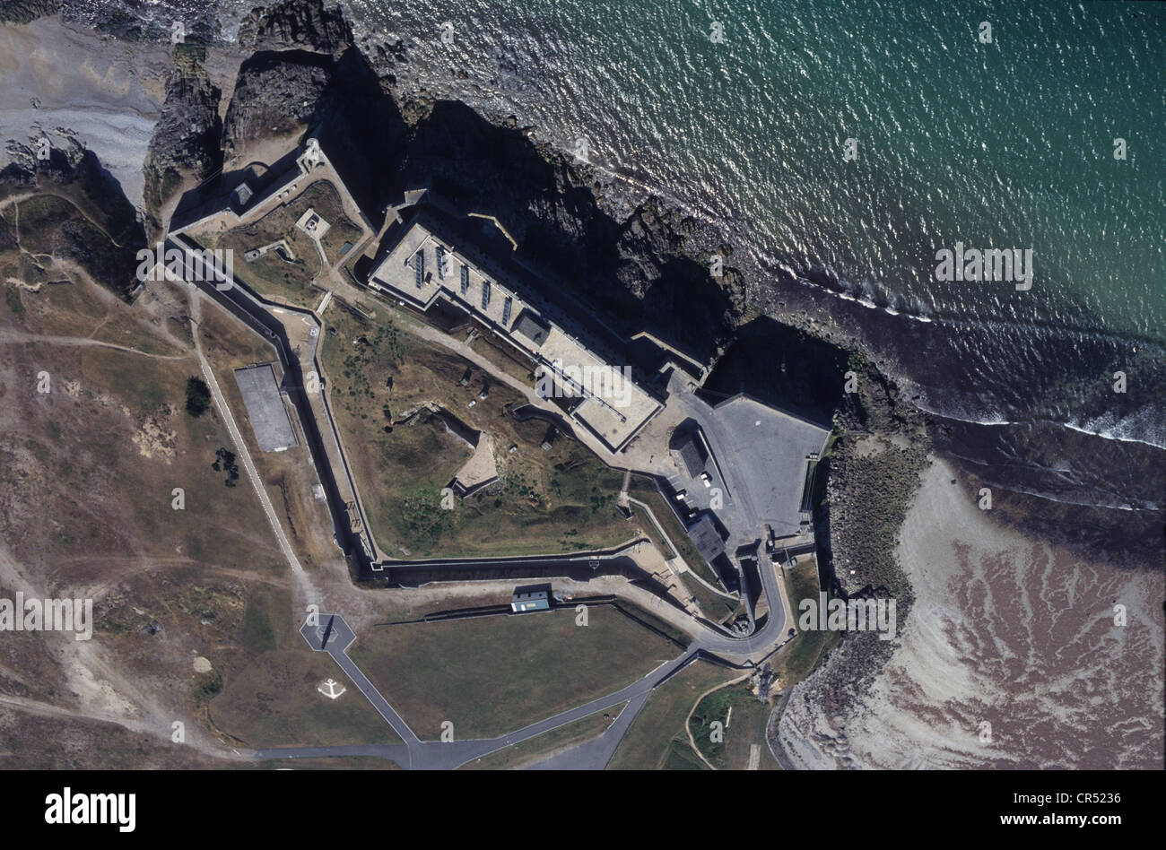 France, Morbihan, Quiberon, fort of Penthievre (aerial view Stock Photo ...
