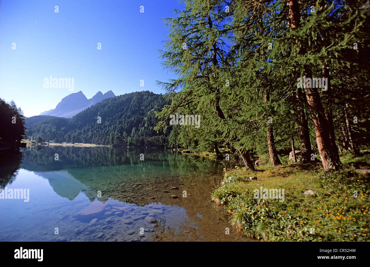 Switzerland, Grisons, Albula Pass, landscape near the pass (Albula ...