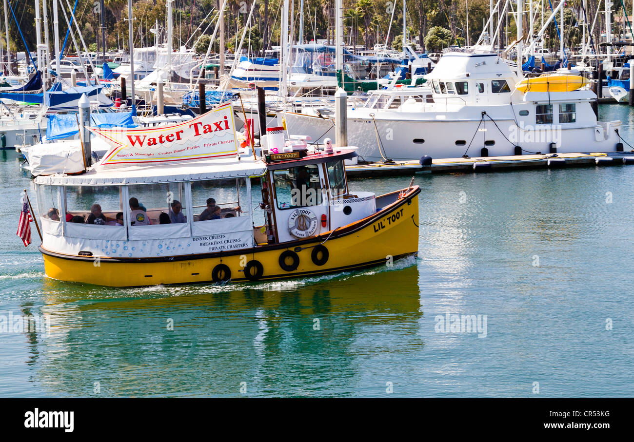 Tour boat in "Santa Barbara" harbor (harbour Stock Photo - Alamy