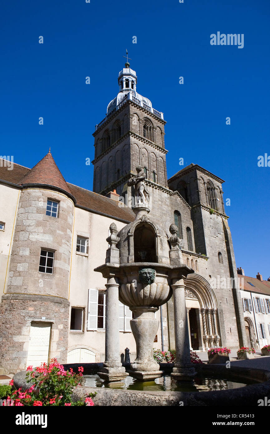 France, Cote d'Or, Saulieu, St Andoche basilica Stock Photo - Alamy