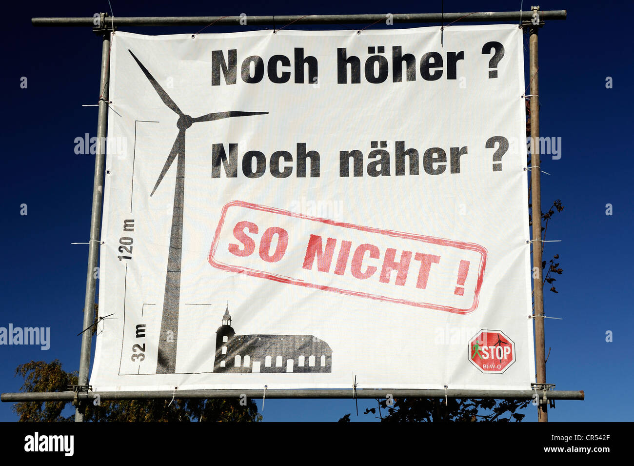Protest poster against the construction of wind turbines in Hamburg ...