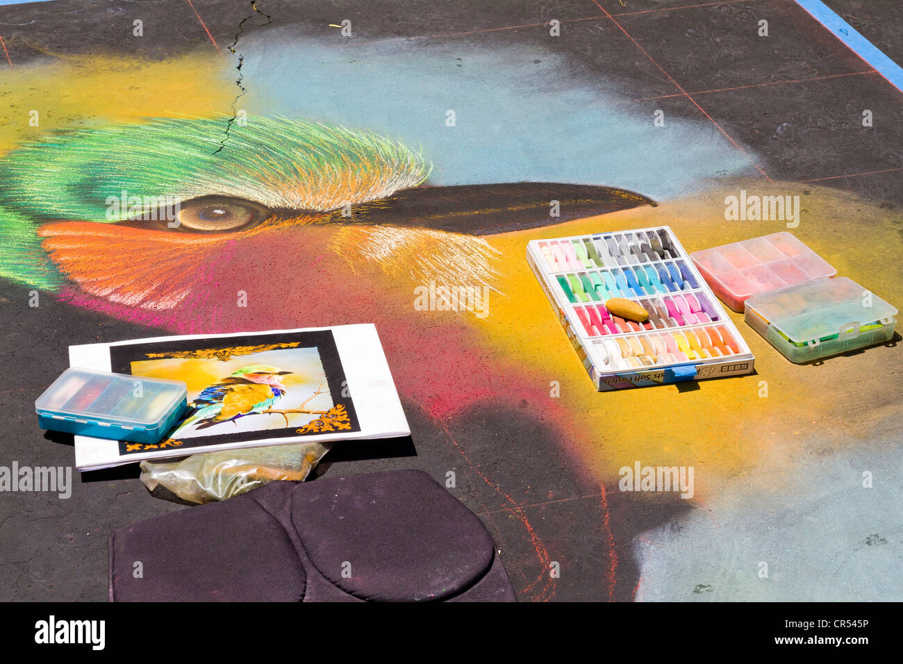 Chalk drawing on pavement in "Santa Barbara" California Stock Photo - Alamy