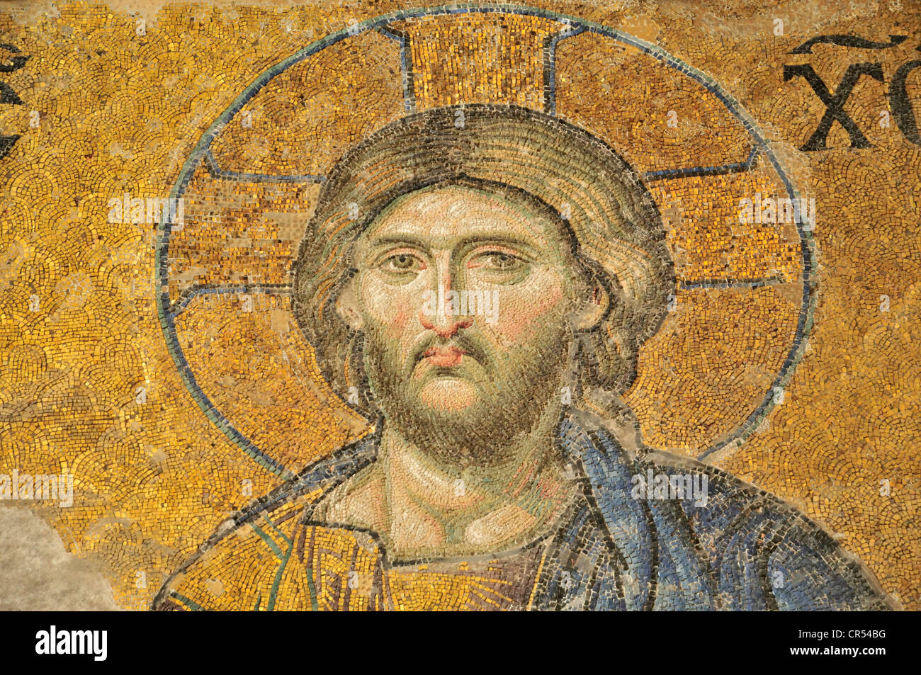 Deesis mosaic of Jesus Christ as Pantocrator or ruler of the world ...