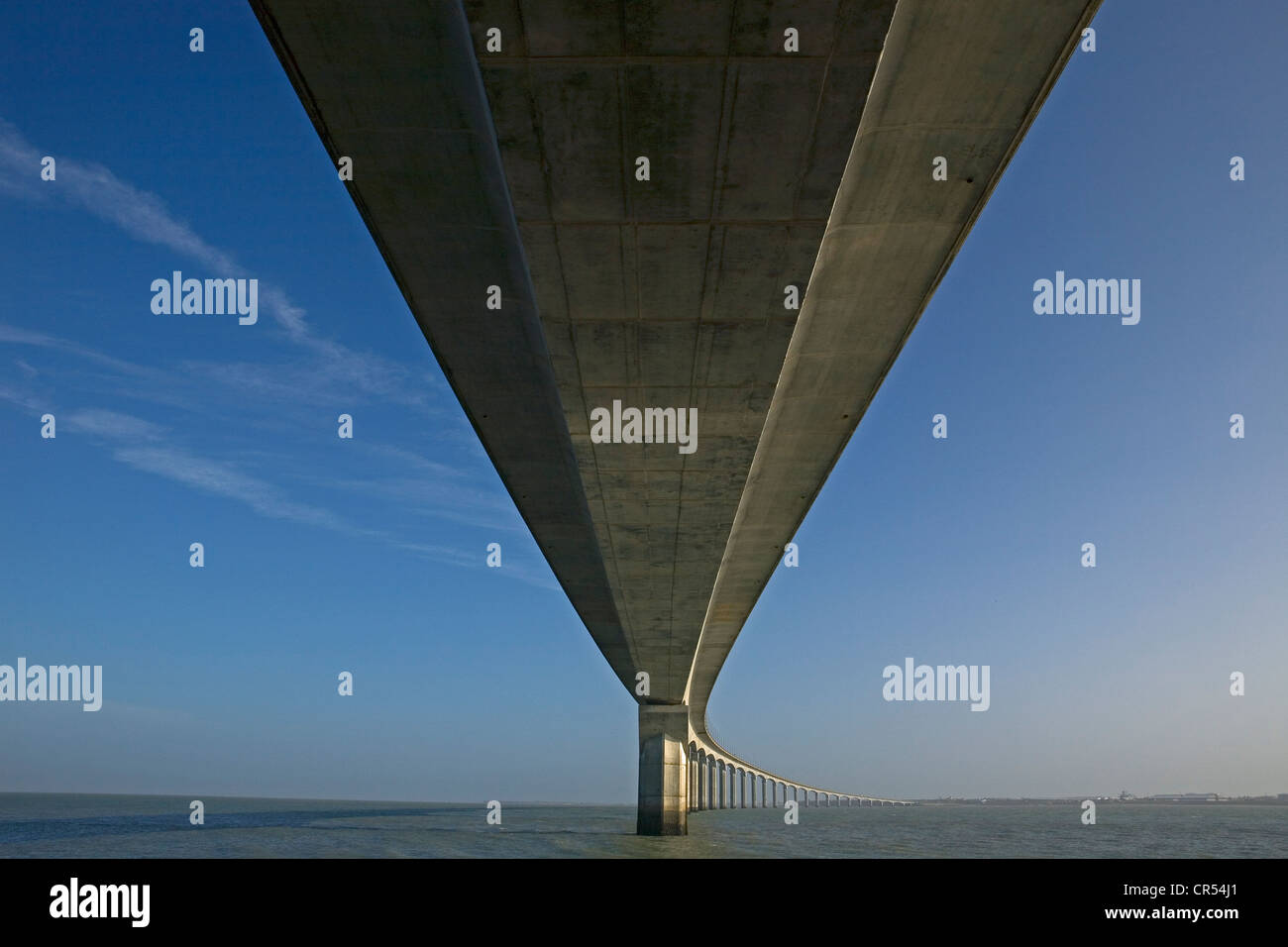 France, Charente Maritime, Ile de Re, bridge overpass linking Ile de Re ...