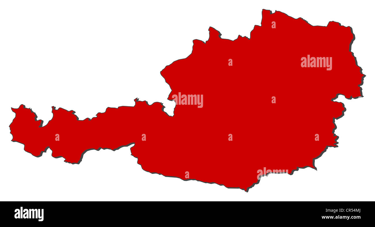 Political map of Austria with the several states Stock Photo - Alamy