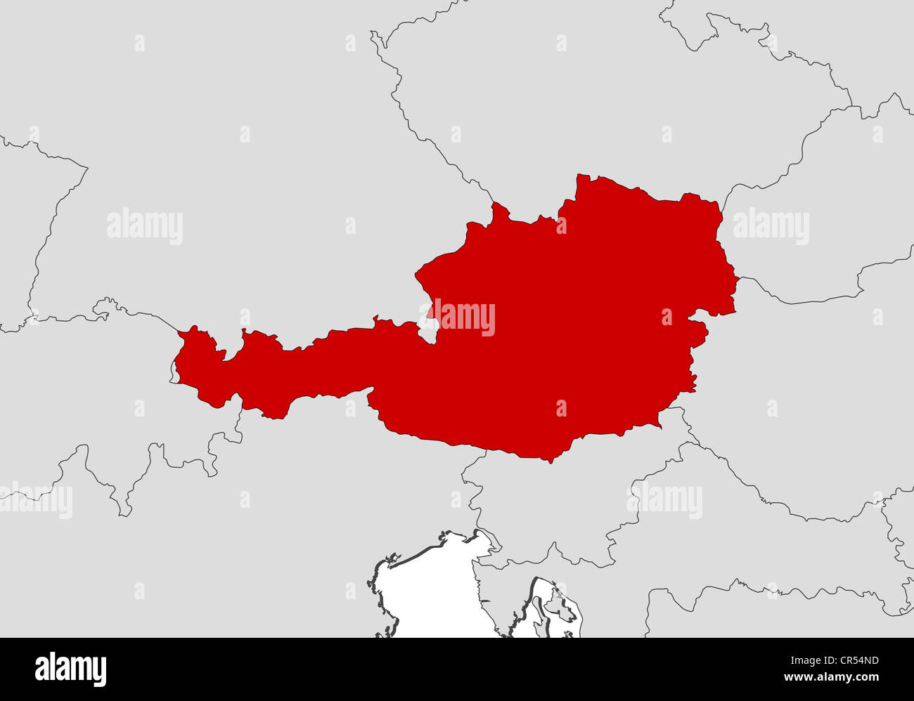 Political map of Austria with the several states Stock Photo - Alamy