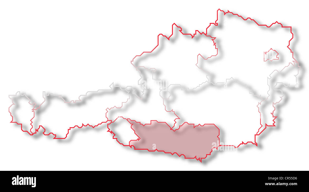 Political map of Austria with the several states where Carinthia is ...