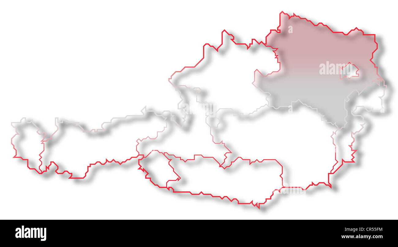 Political map of Austria with the several states where Lower Austria is ...