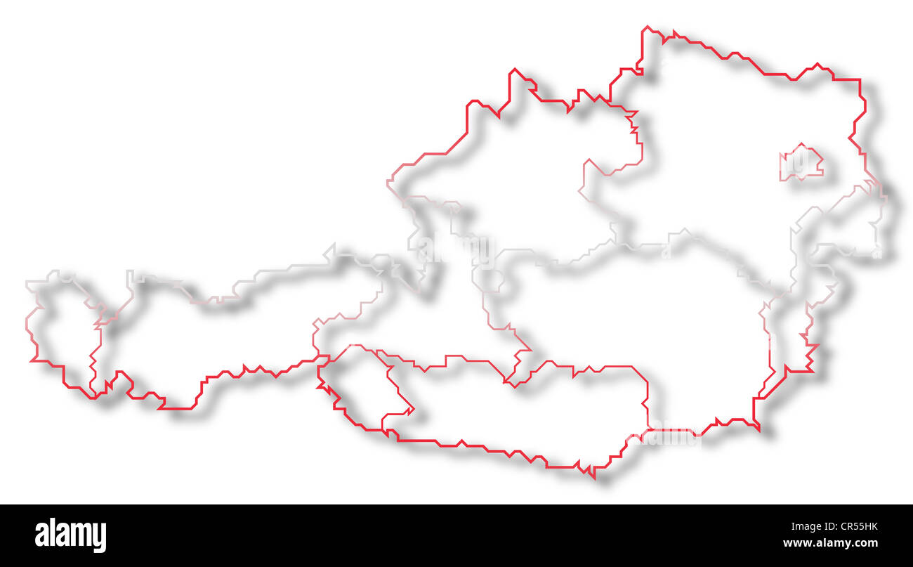 Political map of Austria with the several states Stock Photo - Alamy
