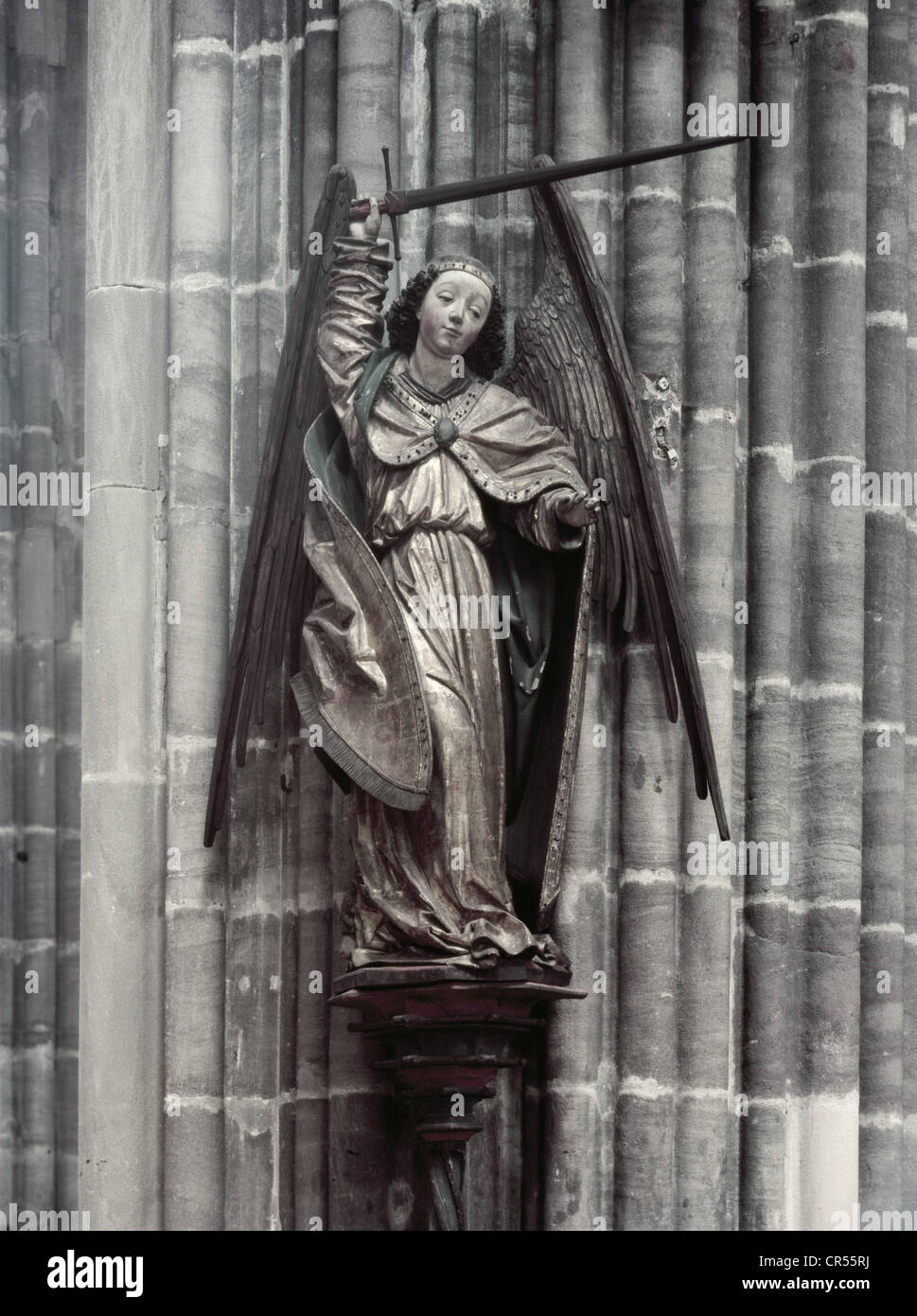Michael, archangel (Christianity), statue by Simon Leinberger, before ...