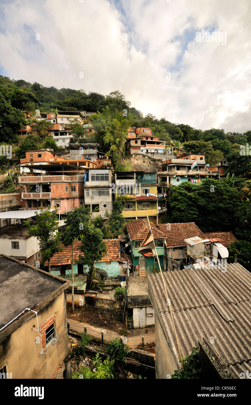 Slum district of Favela Morro da Formiga, Tijuca district, Rio de ...