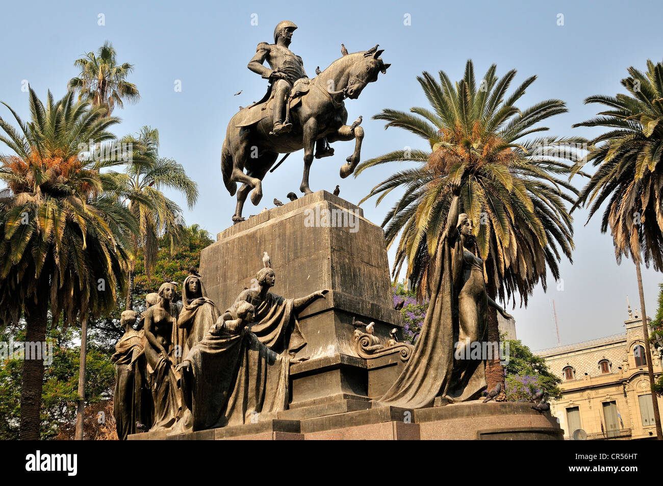 Equestrian statue in the Plaza San Martin, Salta, Argentina, South ...