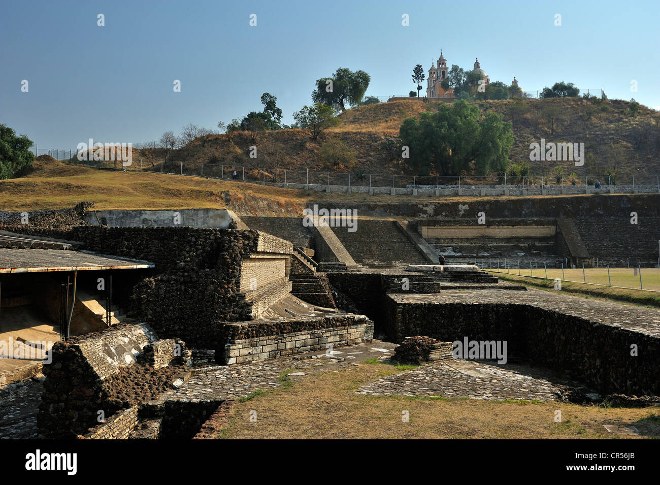 Archaeological excavation site of the Pyramid of Cholula, on the ruins ...