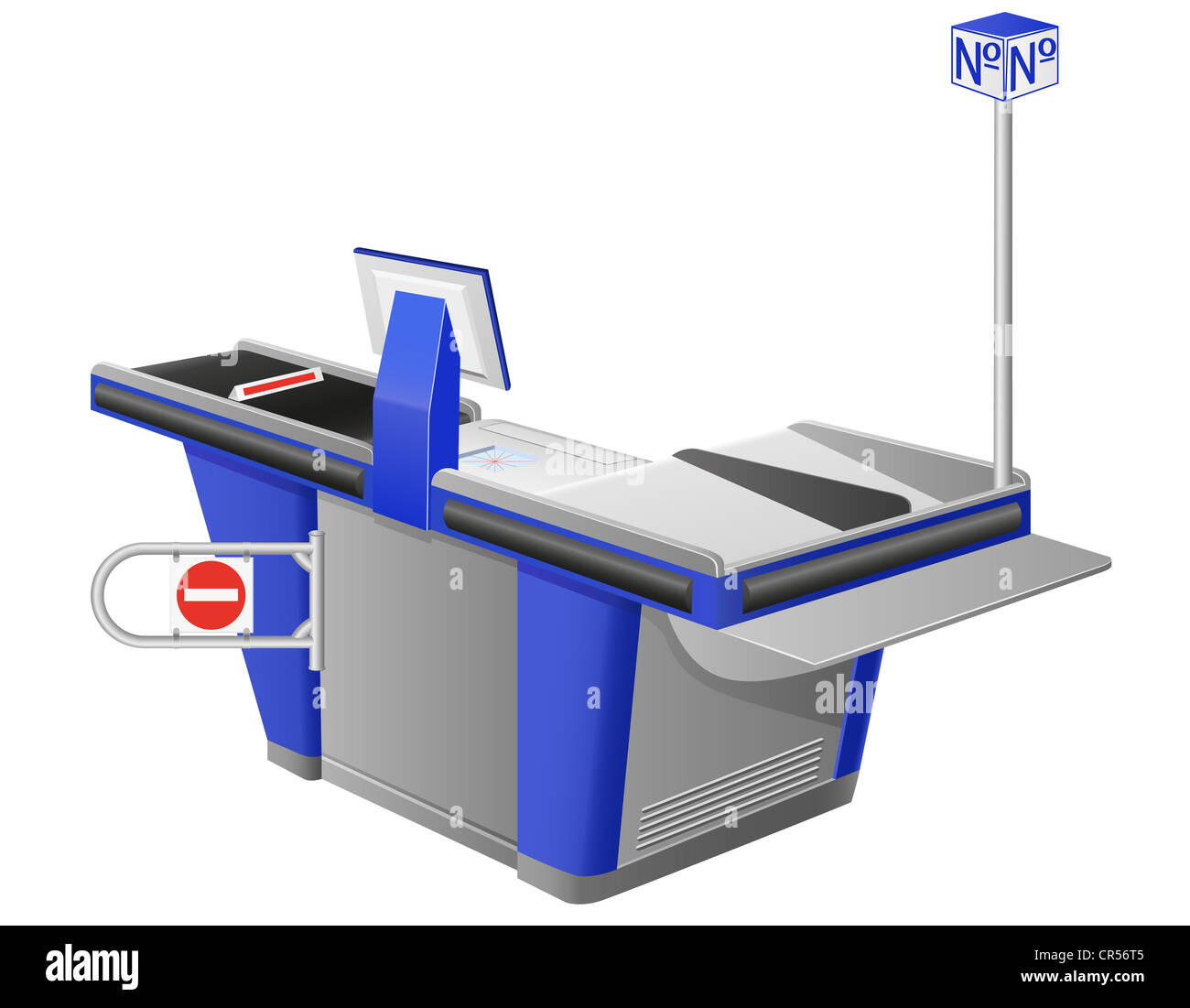 cash register terminal illustration isolated on white background Stock ...