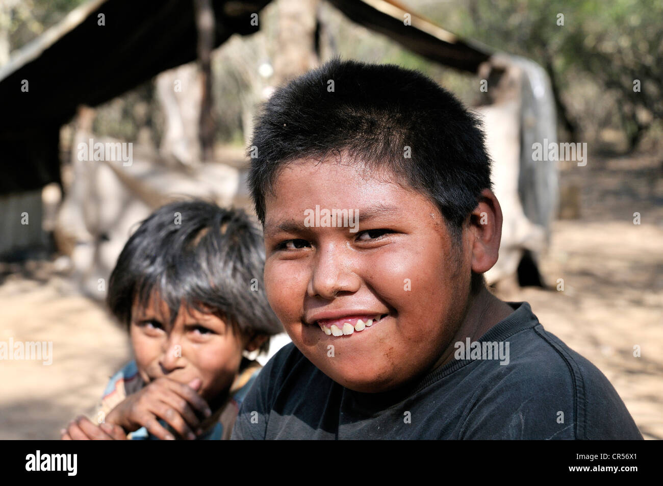 Portrait of boys from the Wichi community of San Jose, Gran Chaco ...