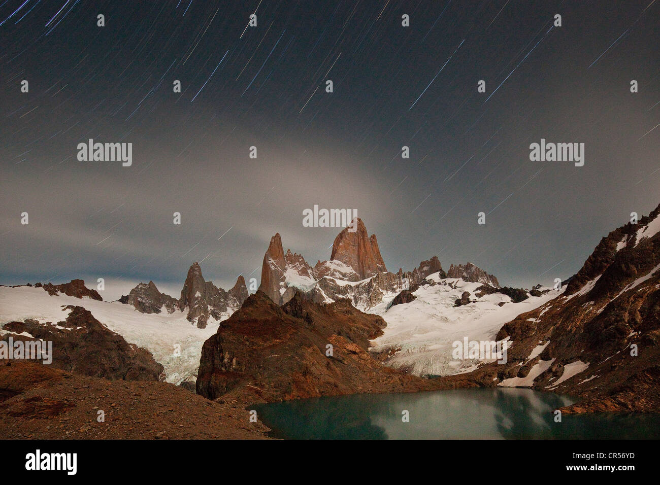 Summit of Fitz Roy Mountain, Patagonia, Argentina, South America Stock ...