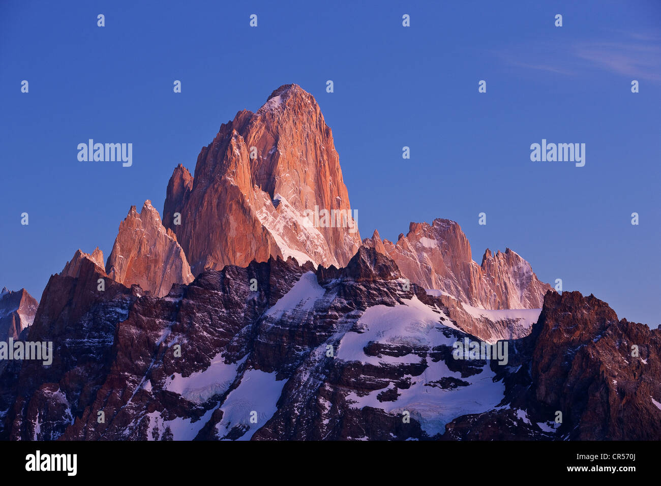 Summit of Fitz Roy Mountain, Patagonia, Argentina, South America Stock ...