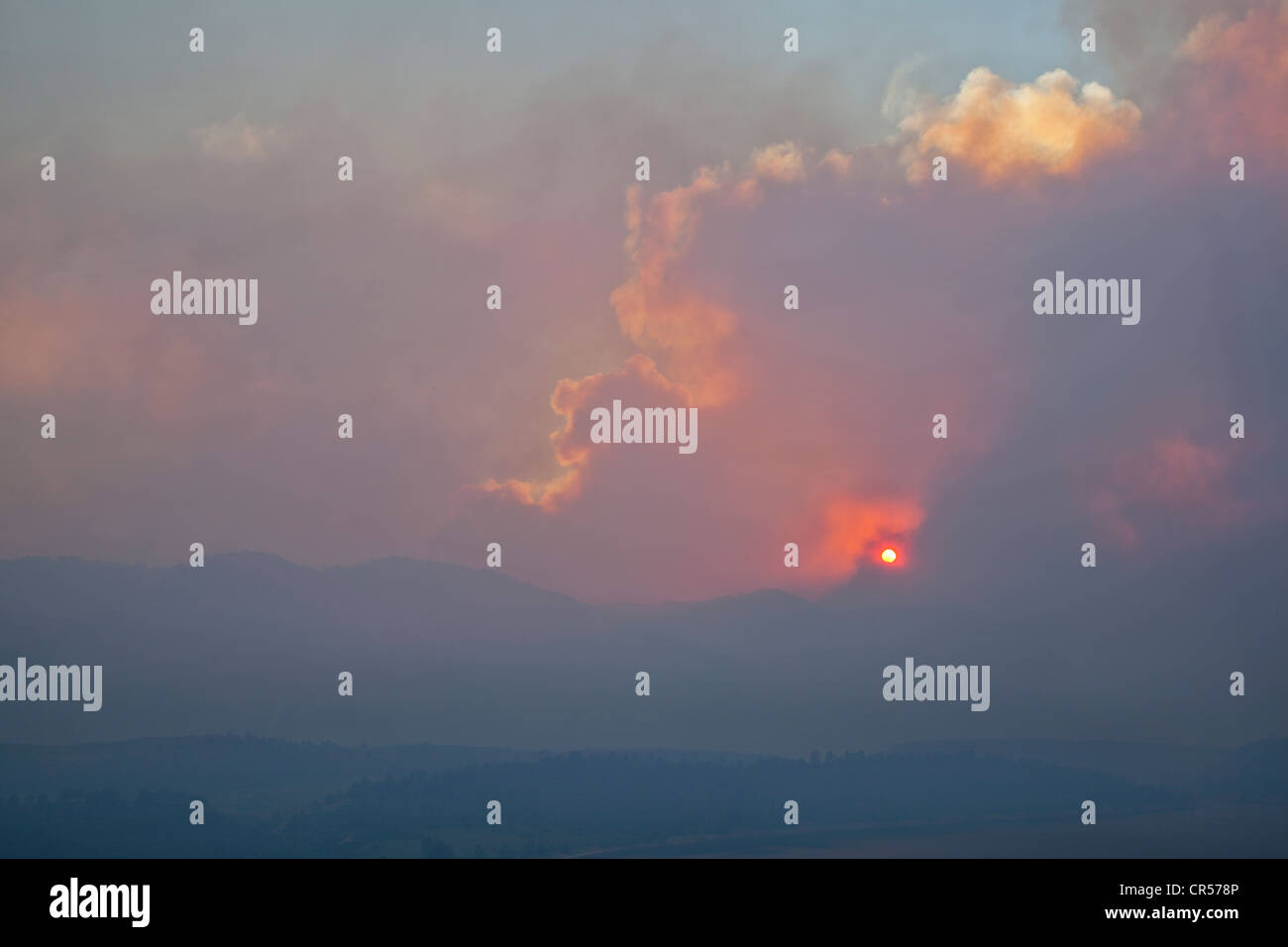 heavy smoke from High Park wildfire obscuring the sun and sky over ...