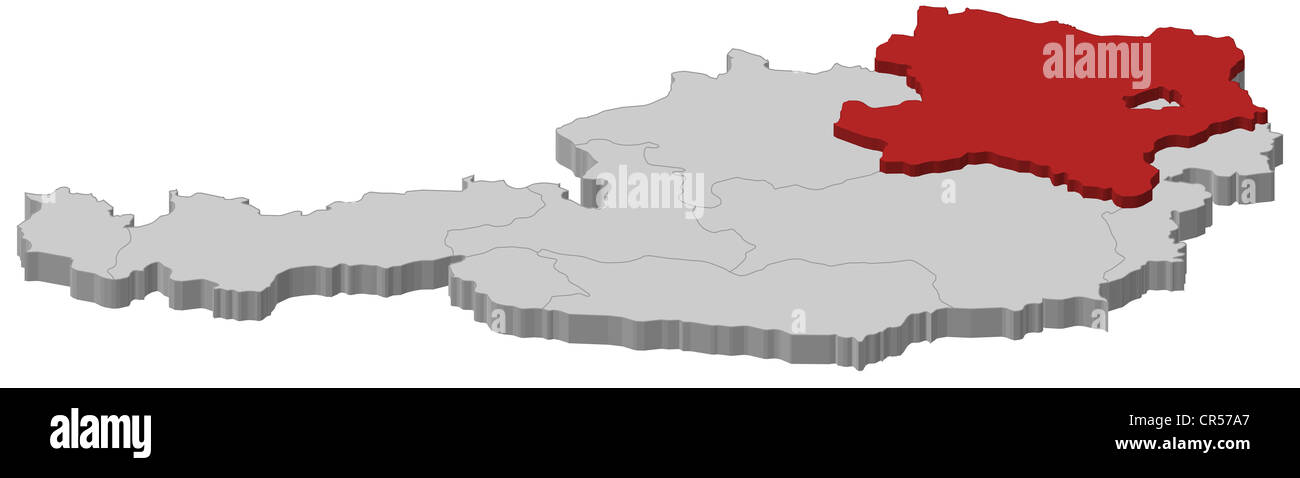 Political map of Austria with the several states where Lower Austria is ...