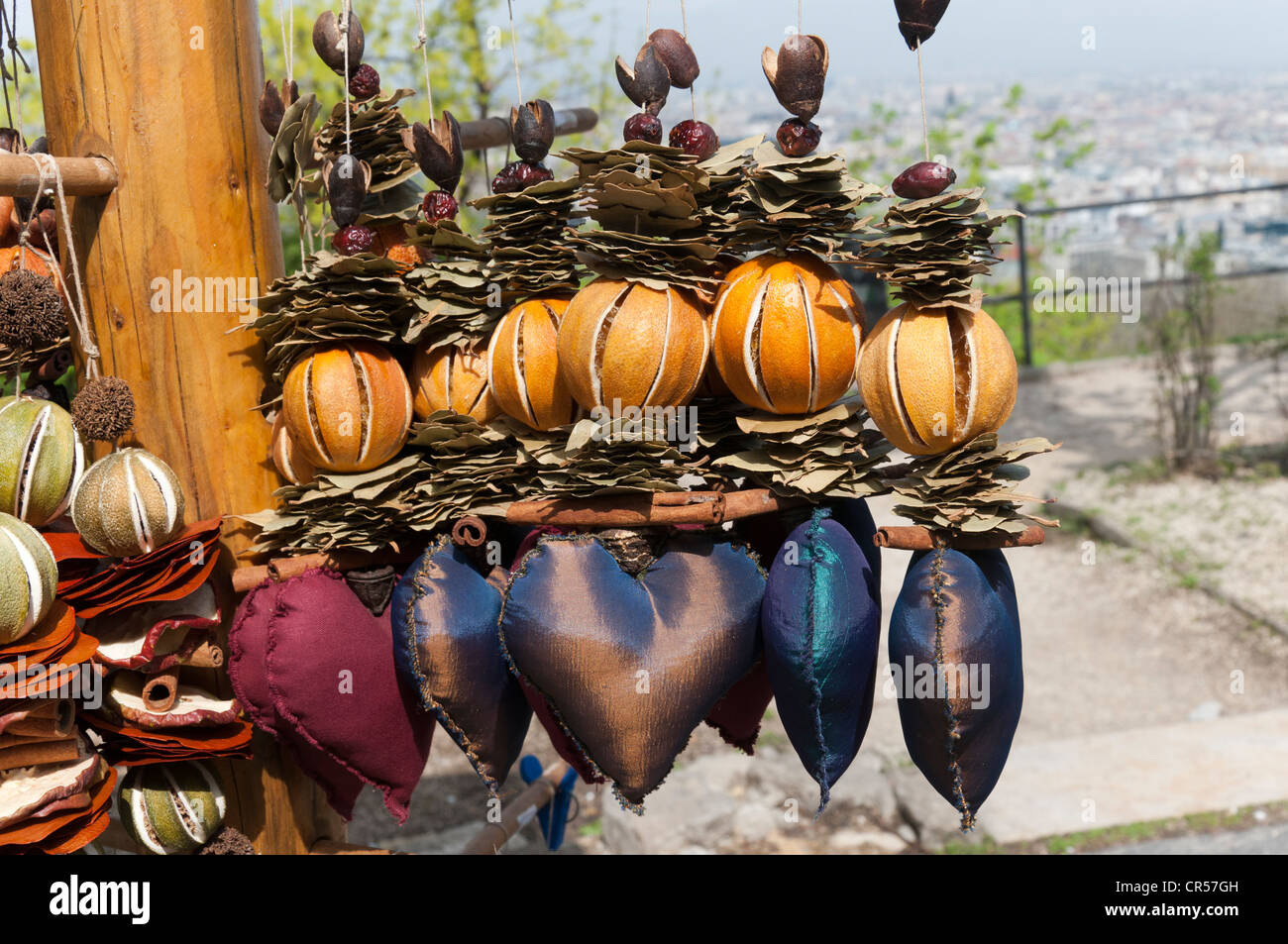 Traditional items sold as souvenirs in city of Budapest in Hungary ...