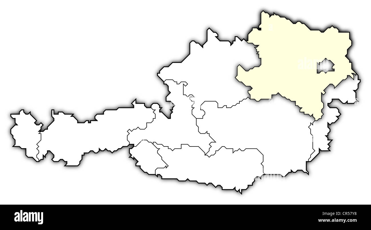 Political map of Austria with the several states where Lower Austria is ...